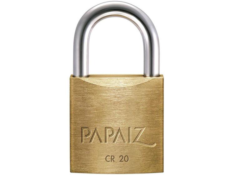 Cadeado Chave Papaiz Clássica Standard CR20 - 20mm Amarelo e Cromado ...