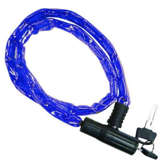 Cadeado Corrente Tranca Bike Chave Bicicleta Moto Azul - YAMADA - Cadeado para Bicicleta ...