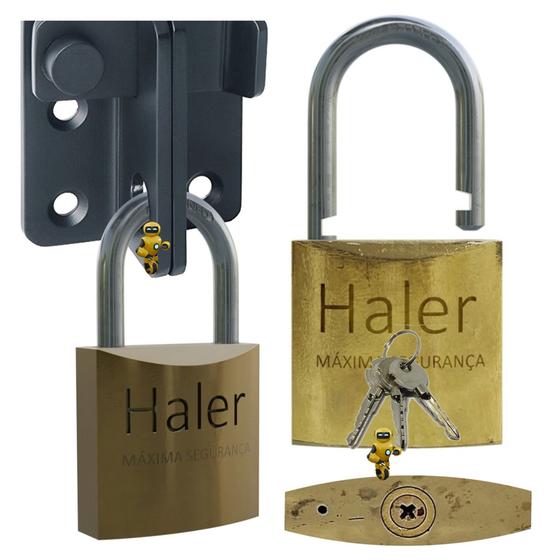 Cadeado Grande 63mm Haller Robusto Corpo Maciço Haste Inox Cimentada ...