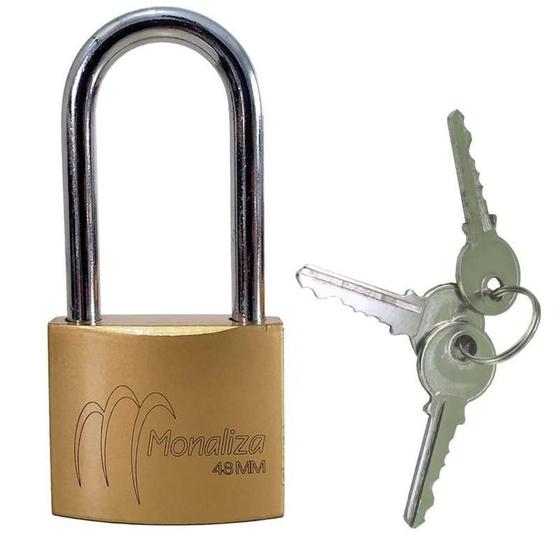 Cadeado Grande Haste Longa Com 3 Chaves 48X100Mm Importado - Monaliza ...