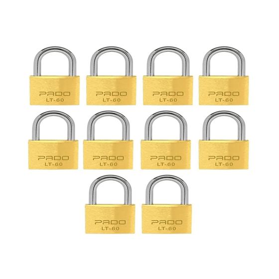 Cadeado Pado 60 mm - kit com 10 Cadeados e 20 Chaves Mesmo Segredo ...