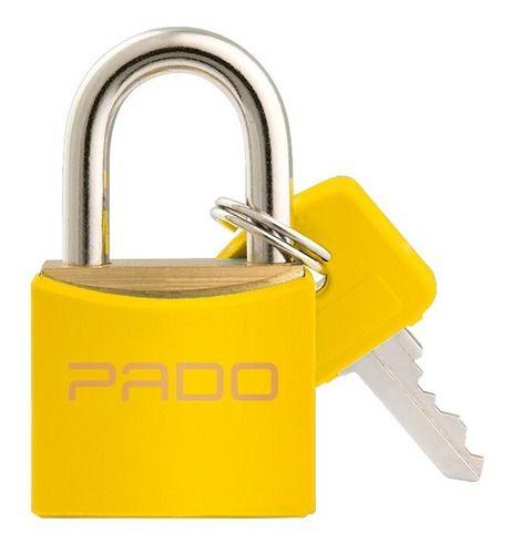 Cadeado Pado AMARELO Latão Maciço Haste Aço Com Capa - 25mm - Cadeados ...