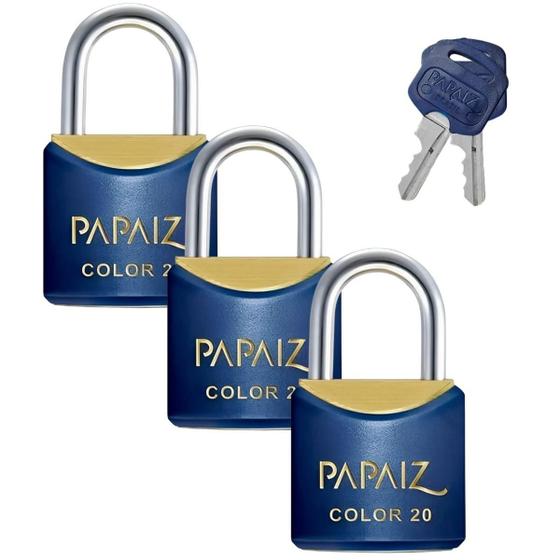 Cadeado Pequeno 20Mm Haste Curta Latão ul Com Chave 03 Un - Papaiz ...