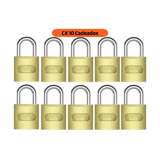 Cadeado Pequeno Stam 25mm Aço Zamac c 02 Chaves Caixa 10 und - Cadeados ...