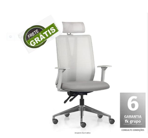 Cadeira Addit presidente cinza c/apoio p/cabeça e base pyramidal ...