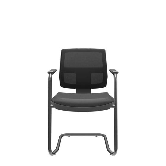 Cadeira Brizza Executiva Vinil Aproximação em S com Braços Fixos e ...