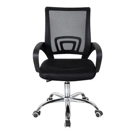 Cadeira De Escritório Giratória Preta C/ Rodinhas Executiva Super ...