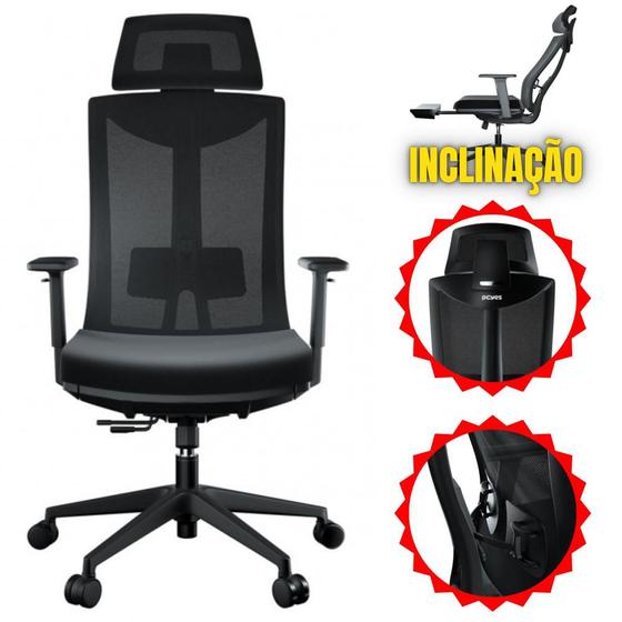 Cadeira de Escritório OFFICE PCYES Ergonômica com Apoio Lombar Ajuste ...