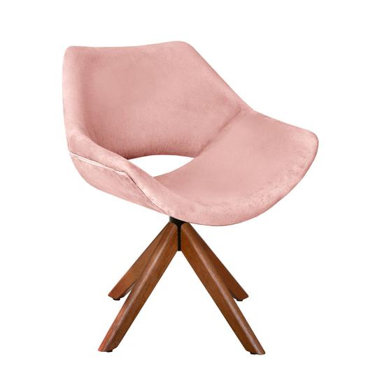 Cadeira De Escritório Rosa Pés Em Madeira Giovana - Zurc Decor ...