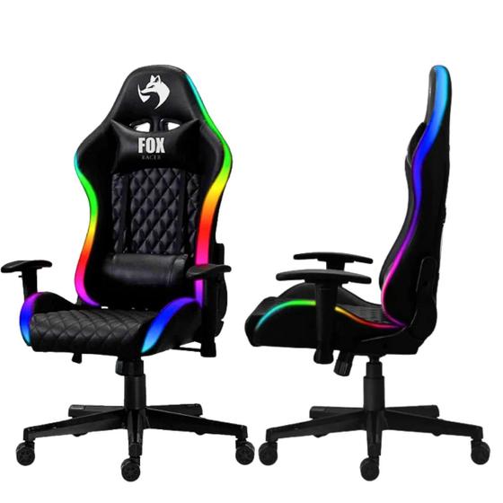 Cadeira Gamer Com Led Rgb Fox Racer Confortável Ergonômica - Fox Online ...