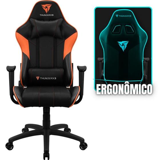 Cadeira Gamer de Jogos ThunderX3 EC3 Com Rodinhas, Inclinação Regulável ...