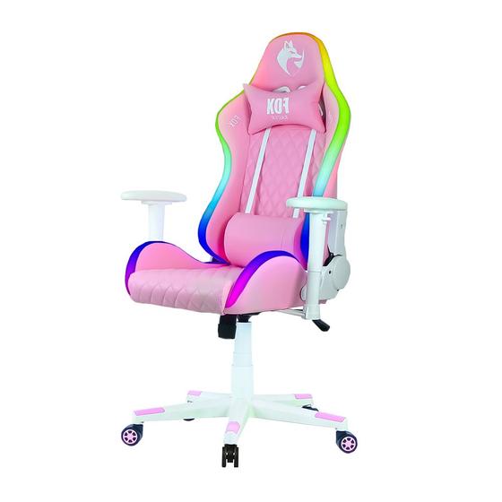 Cadeira Gamer RGB Fox Cor Rosa com Iluminação (LED) - Logo Branca ...