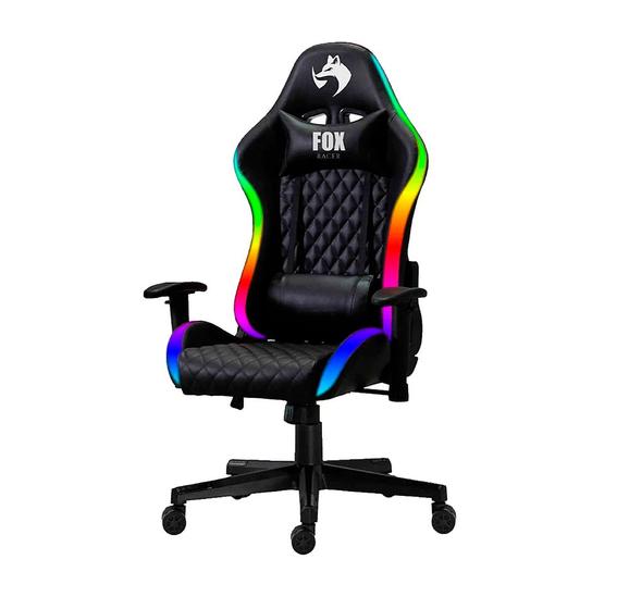 Cadeira Gamer RGB Fox Racer Iluminação LED - Preta - Cadeira Gamer ...