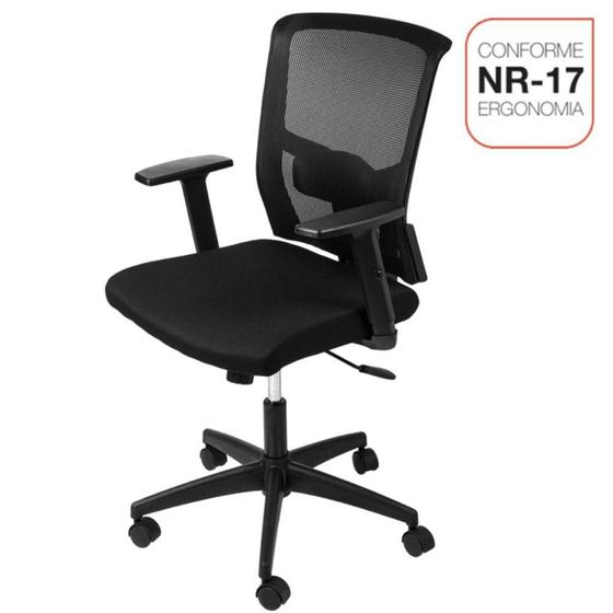 Cadeira Giratória NR-17 Tóquio em Poliuretano (PU) Preto Base Rodizio - Or Design - Cadeira de ...