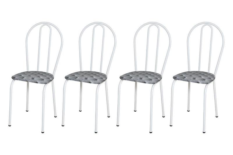 Cadeira Linha América Base Base Branca Assento Capitone- Angelo Decor ...