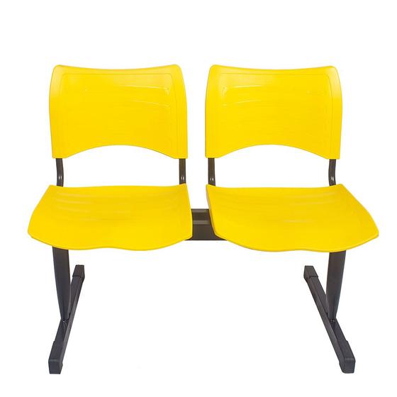 Cadeira Longarina Iso Turim plastica 2 Lugares Amarela - PopMov ...