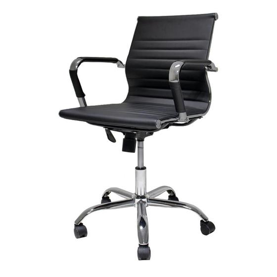 Cadeira Para Escritório Com Braço Base Cromada Rodinhas Resistente ...
