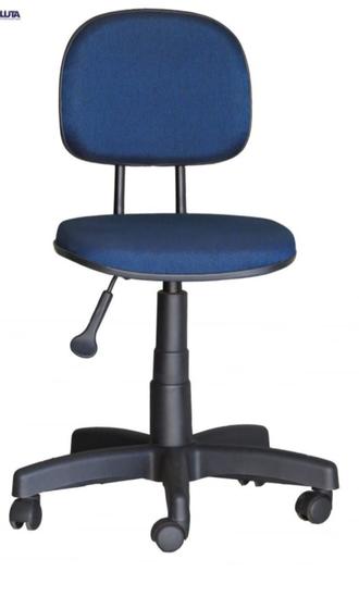 Cadeira secretária com regulagem de altura a gás e L duplo tecido azul ...