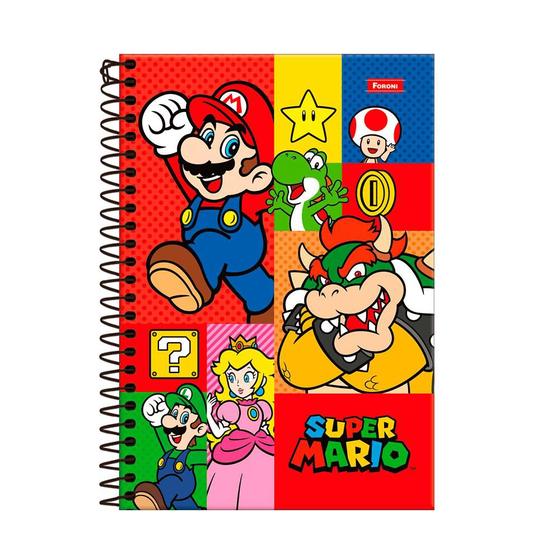 Caderno 1/4 80 Fls C.D. Foroni - Super Mario 3 - Caderno - Magazine Luiza