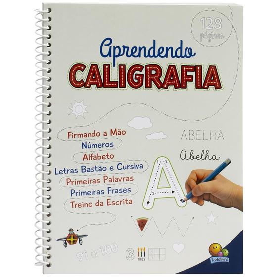 Caderno De Caligrafia Letra Cursiva Números Frases Infantil - Caderno de Caligrafia - Magazine Luiza