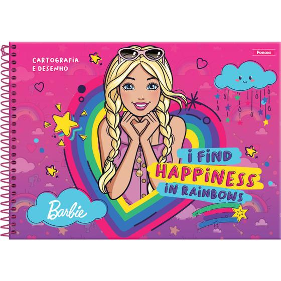 Caderno Desenho UNIV Capa Dura Barbie 80FLS. - Foroni - Caderno de ...