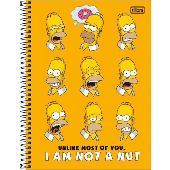 Caderno Espiral Capa Dura Universitário 10 Matérias Simpsons 160 Folhas ...
