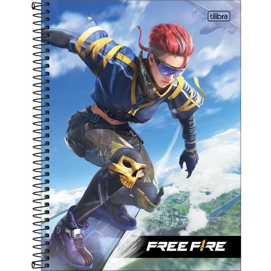 Caderno espiral free fire capa dura universitário 1 matéria 80fls ...