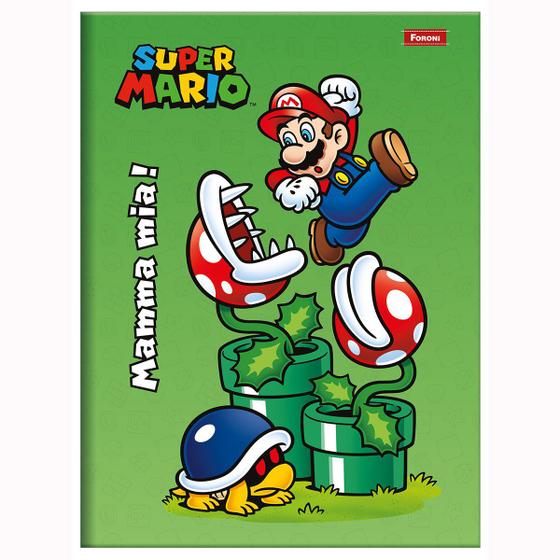 Caderno Foroni 1X1 super Mario brochura 48 folhas - Caderno Brochura ...