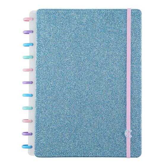 Caderno Inteligente Gd 80 Folhas 90g Glitter Ocean Blue - Caderno ...