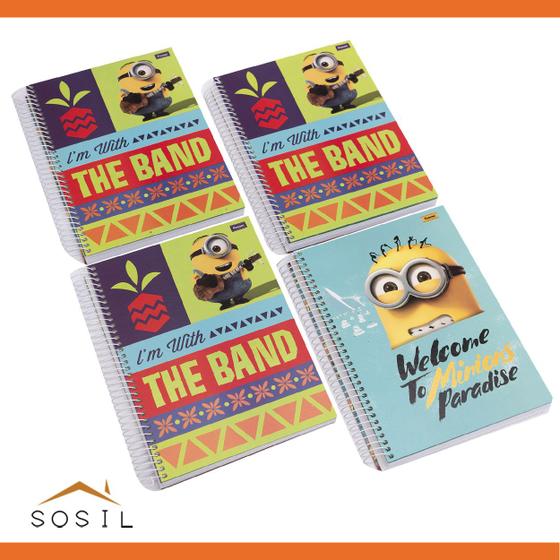 Caderno Minions Univesitario 10 Materias 200 Folhas Foroni - Caderno ...
