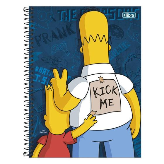 Caderno Os Simpsons - Kick Me - 10 matérias - Tilibra - Caderno ...