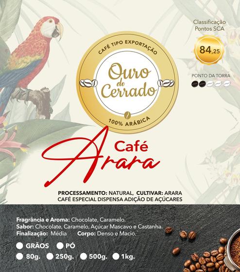 Café Arara Especial em grãos 250 gramas - Ouro do Cerrado - Café ...