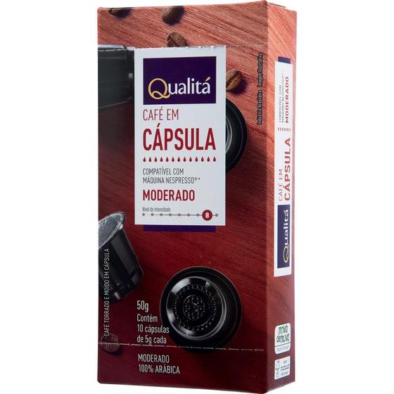 Café em Cápsula Torrado e Moído Moderado Qualitá Caixa 50g 10 Unidades - FOLHAGENS E PROCESS ...