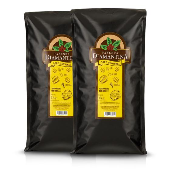 Café em grãos linha Gourmet 1kg - 2 unidades - Fazenda Diamantina ...