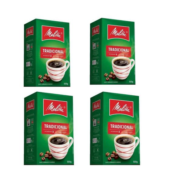 Café Melitta 500G Tradicional Torrado E Moído - Kit 04 - Melita - Café ...