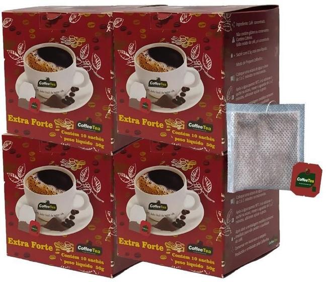Café No Sachê Coffeetea Extra Forte 50Gr - 4 Cx Com 10 Un - Café ...