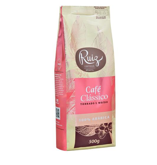 Café Ruiz Clássico - 100% Arábica - Torrado e Moído - 500g - Ruiz ...