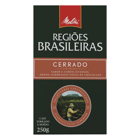 Café Torrado e Moído Cerrado MELITTA Regiões Brasileiras Caixa 250g ...