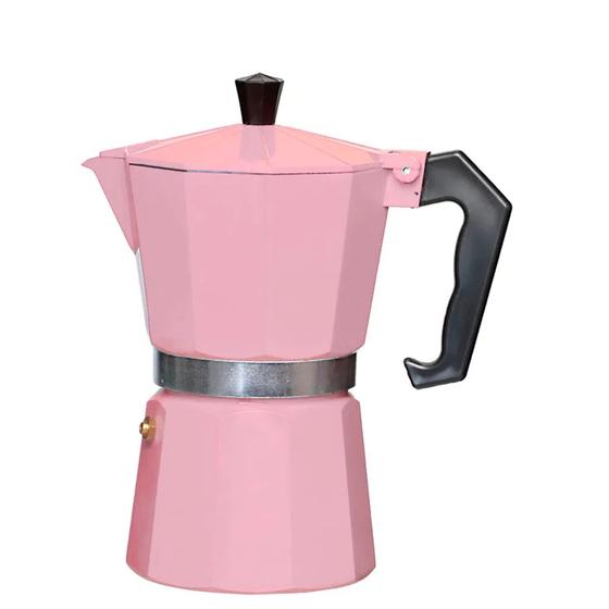 Cafeteira Italiana Alumínio 6 Xícaras ROSA - util eletro - Cafeteira ...