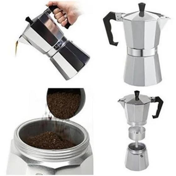 Cafeteira Italiana Inox Serve 6 Xícaras Fogão Expresso Dispensa Filtro ...