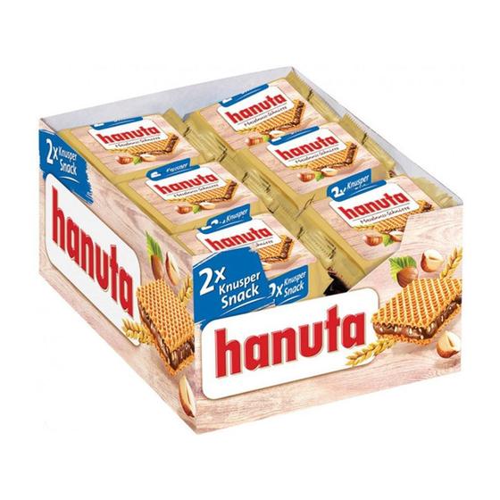 Caixa 18 biscoito hanuta recheado creme de avelã ferrero 44g - Wafer ...