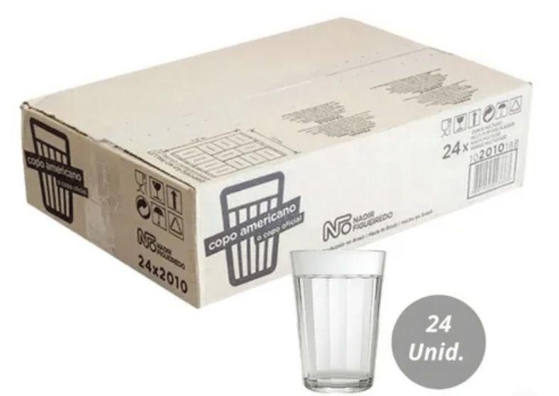 Caixa 24 Copos de Vidro Americano Tradicional Nadir Figueiredo 190ml Cerveja Boteco Bar - Copo ...