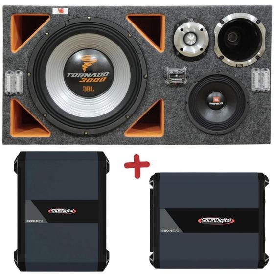 Caixa 4 Vias 15'' Tornado + Medio + Driver + Tweeter+ Módulo ...