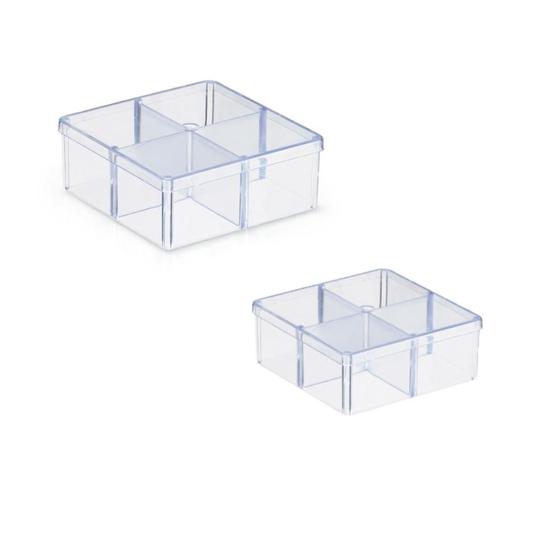 Caixa Acrílica 7x7cm Transparente c/Divisória c/10 - Oldaniplast ...