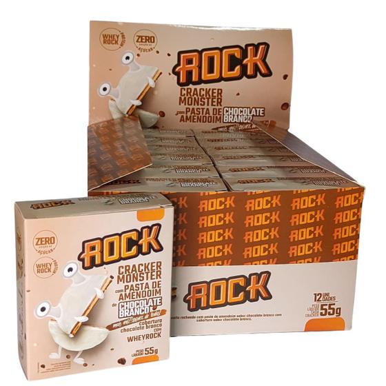 Caixa Alfajor Cracker Monster Chocolate Branco Rock 12un - Rock Peanut ...