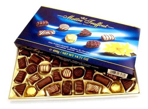 Caixa Azul De Bombons Pralinés Sortidos 400g Maitre Truffout - Bombom ...