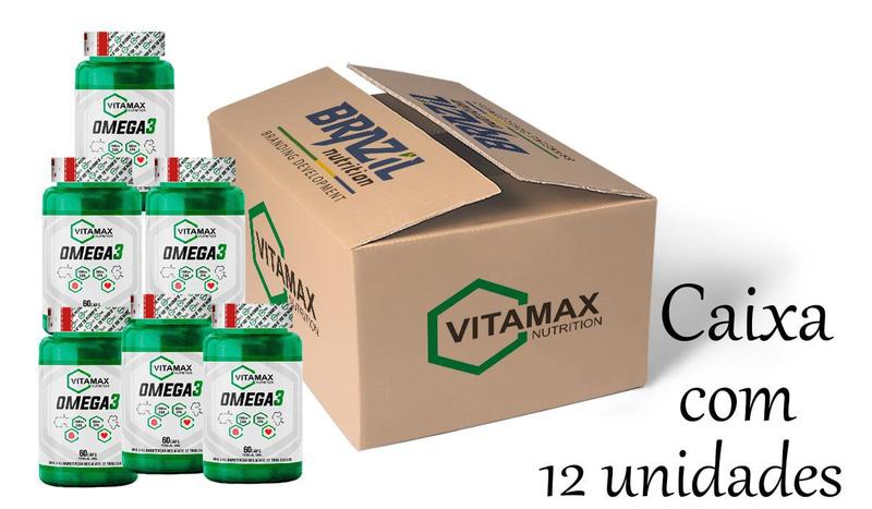 Caixa C/12 Õmega 3 60 Cápsulas VITAMAX Atacado - VitaMax Nutrition ...