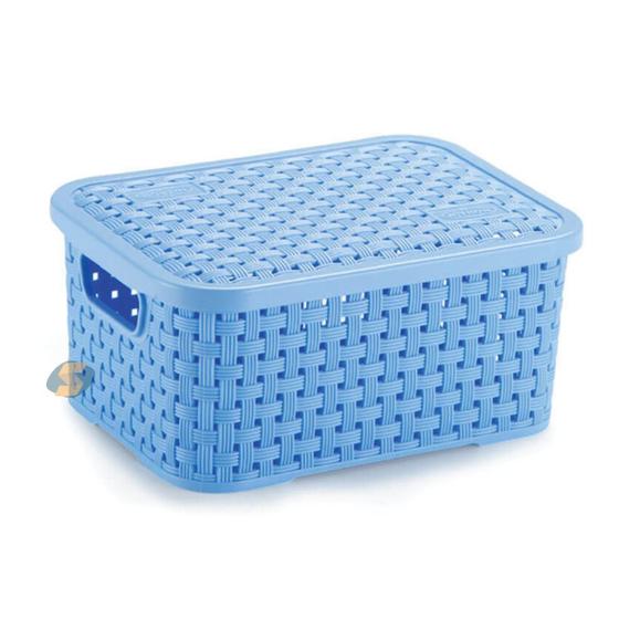 Caixa Cesto Organizador Multiuso Rattan PP C/ Tampa - Nitron - Caixa Organizadora - Magazine Luiza