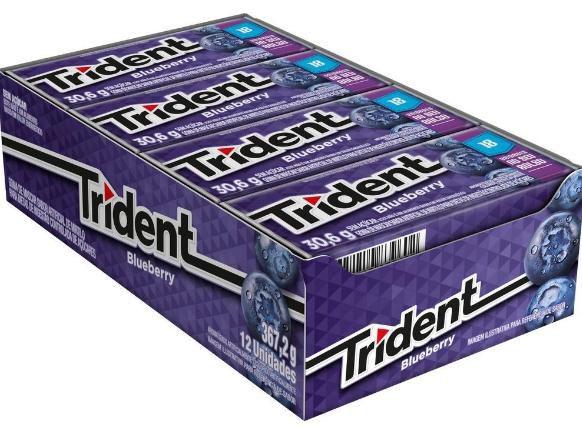 Caixa Chiclete Trident Blueberry 18s C/12 unids - Mondelez - Chicletes ...