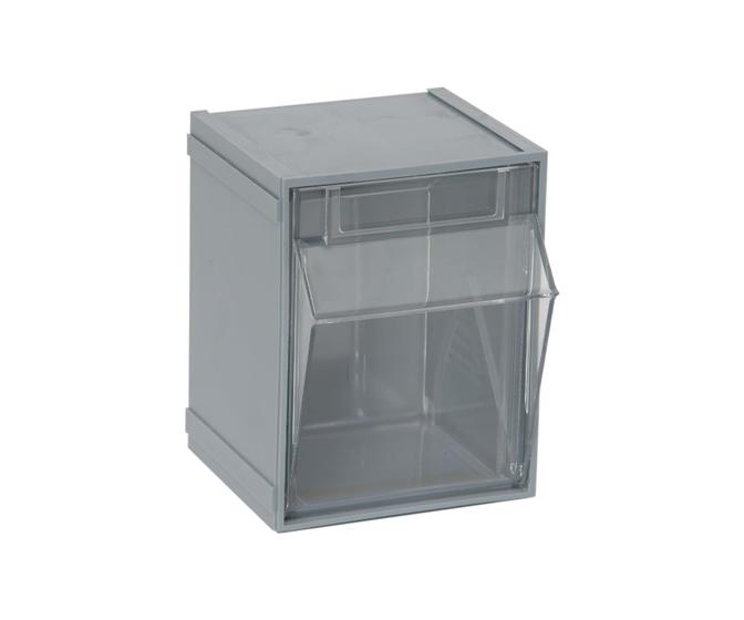 Caixa cinza transparente Tip Out Bin System Quantum QTB405 com 5 ...